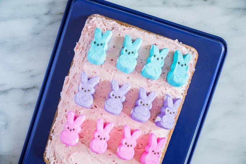 PEEPS® Strawberry Spring Sheet Cake Recipe | PEEPS®